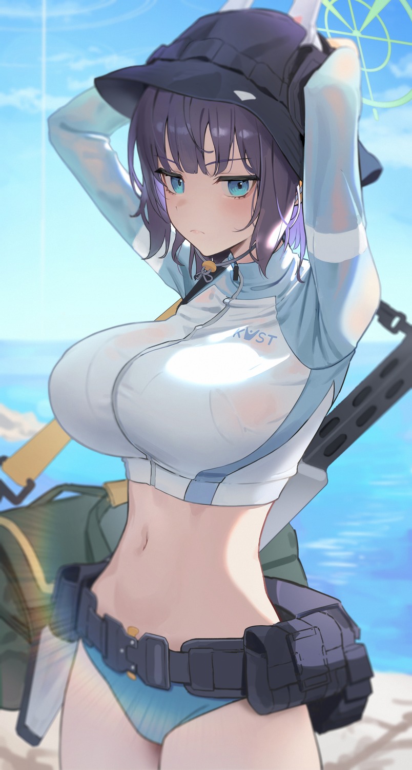 ildy blue archive sorai saki angel animal ears bikini bunny ears gym uniform see through ...